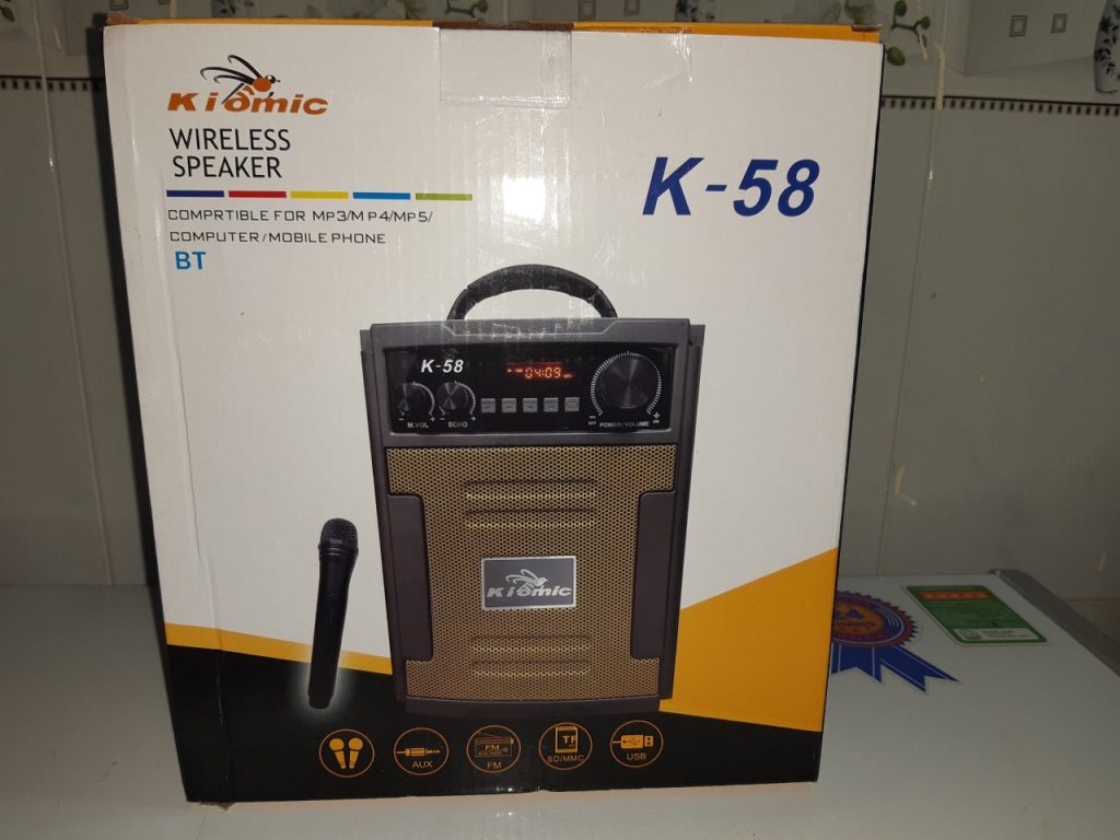 Loa karaoke mini Kiomic K58 kèm 1 micro không dây | Phụ kiện Casu